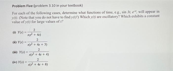 Solved Problem Five (problem 3.10 in your textbook) For each | Chegg.com