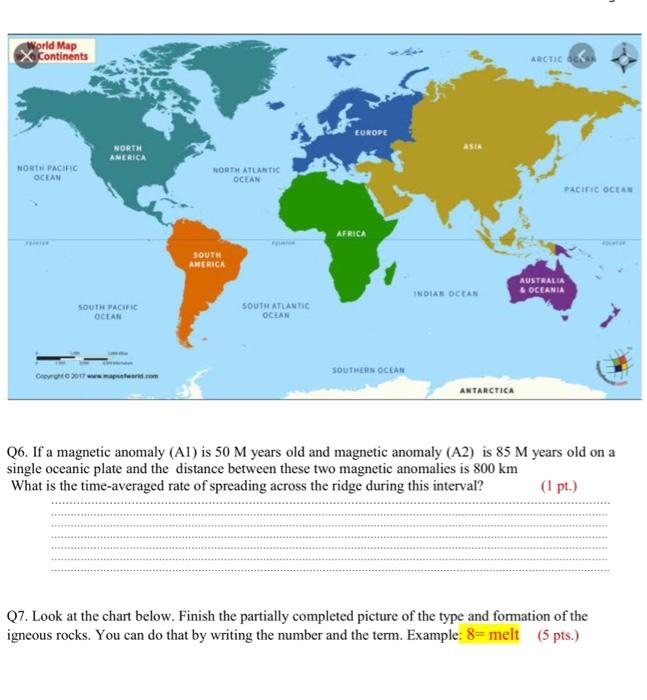 Solved Ows Q5. Using the following map. Identify and label | Chegg.com