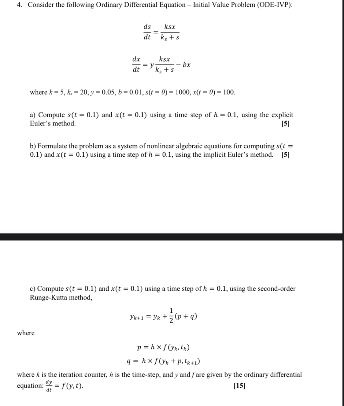 Solved Consider the following Ordinary Differential Equation | Chegg.com