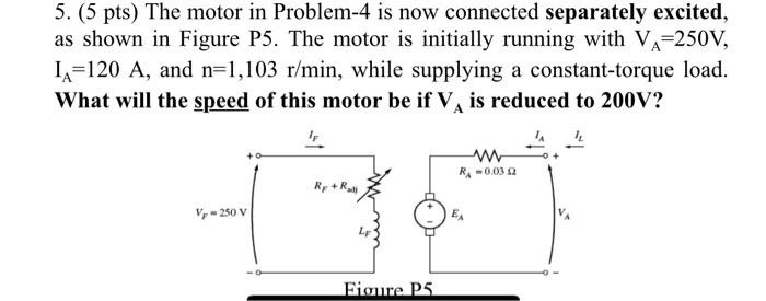 Solved 5. (5 pts) The motor in Problem-4 is now connected | Chegg.com