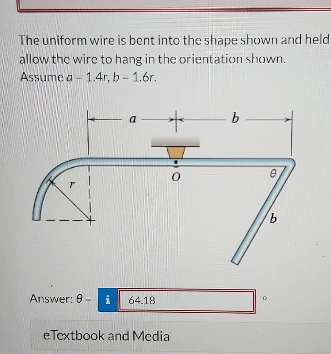 Solved the uniform wire is bent into the shape shown and | Chegg.com