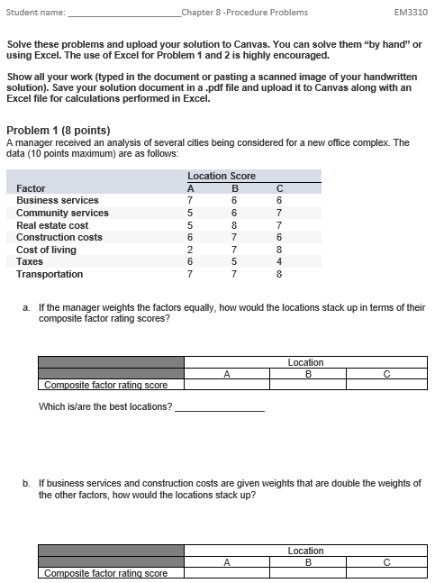Solved You can solve them "by hand" orusing Excel. The use | Chegg.com
