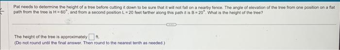Solved Pat needs to determine the height of a tree before | Chegg.com