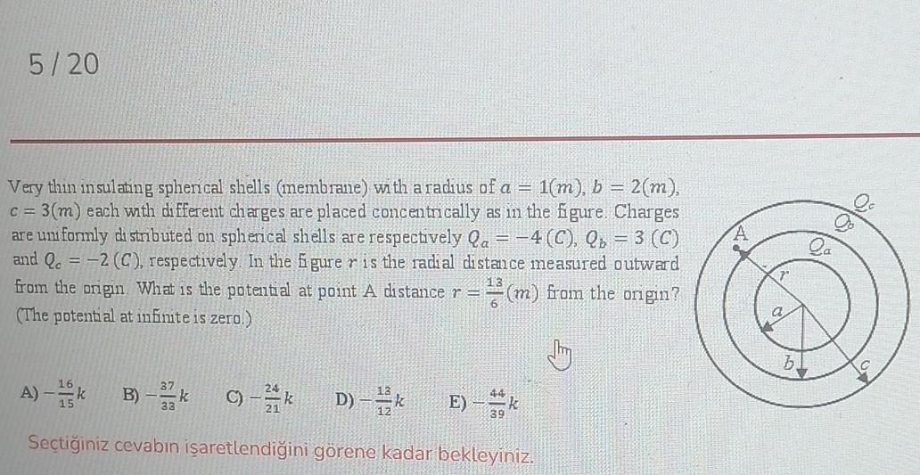 Solved 5/20 Very thin insulating spherical shells (membrane) | Chegg.com