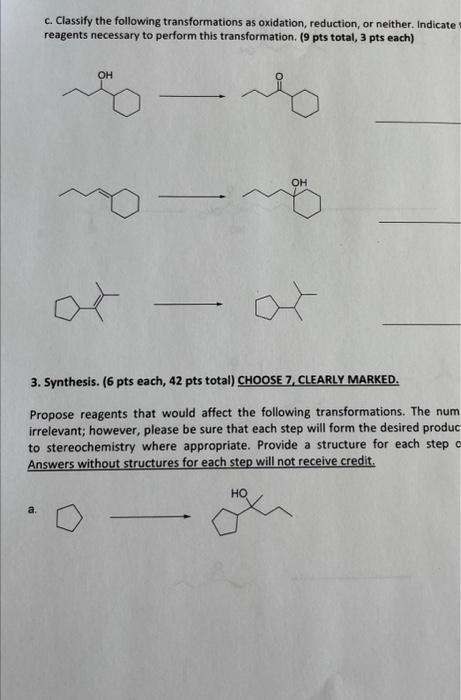 Solved c. Classify the following transformations as | Chegg.com