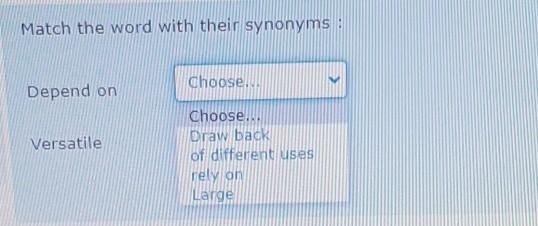 Solved Match the word with their synonyms : choose.. Depend | Chegg.com
