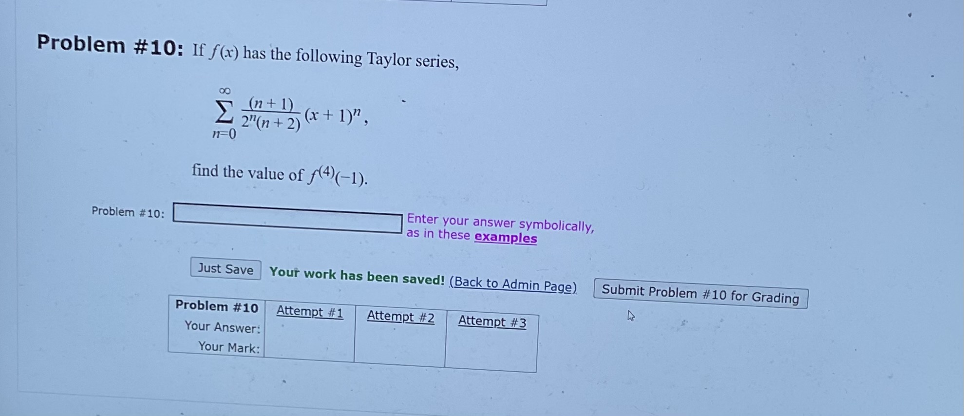 Solved Problem #10: If f(x) ﻿has the following Taylor | Chegg.com