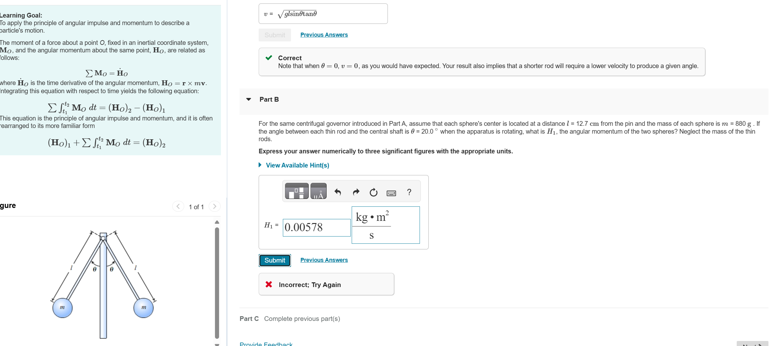 Solved Learning Goal:To ﻿apply the principle of ﻿angular | Chegg.com