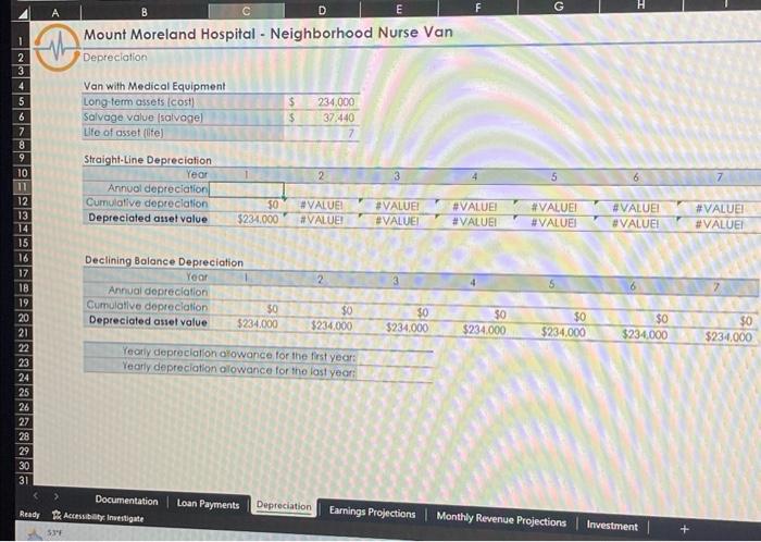 Solved 5. Go to the Depreciation worksheet. Pranjali needs | Chegg.com