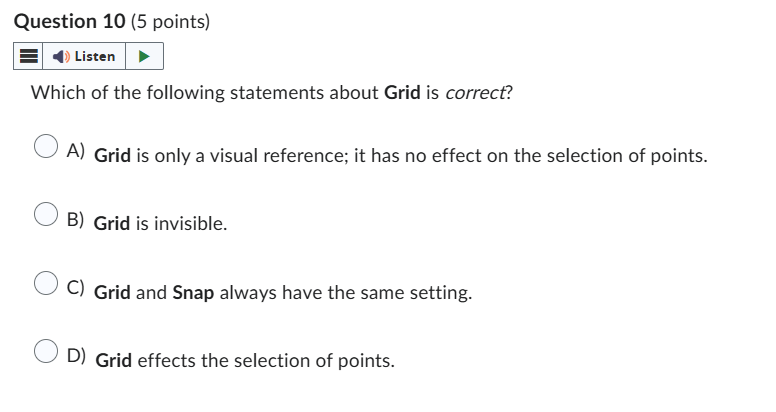Solved Question 10 (5 ﻿points)Which of the following | Chegg.com