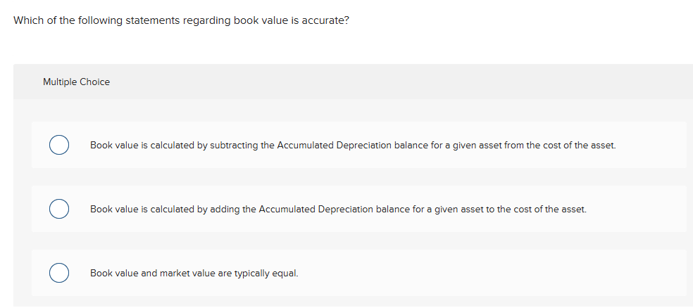 Solved Which of the following statements regarding book | Chegg.com
