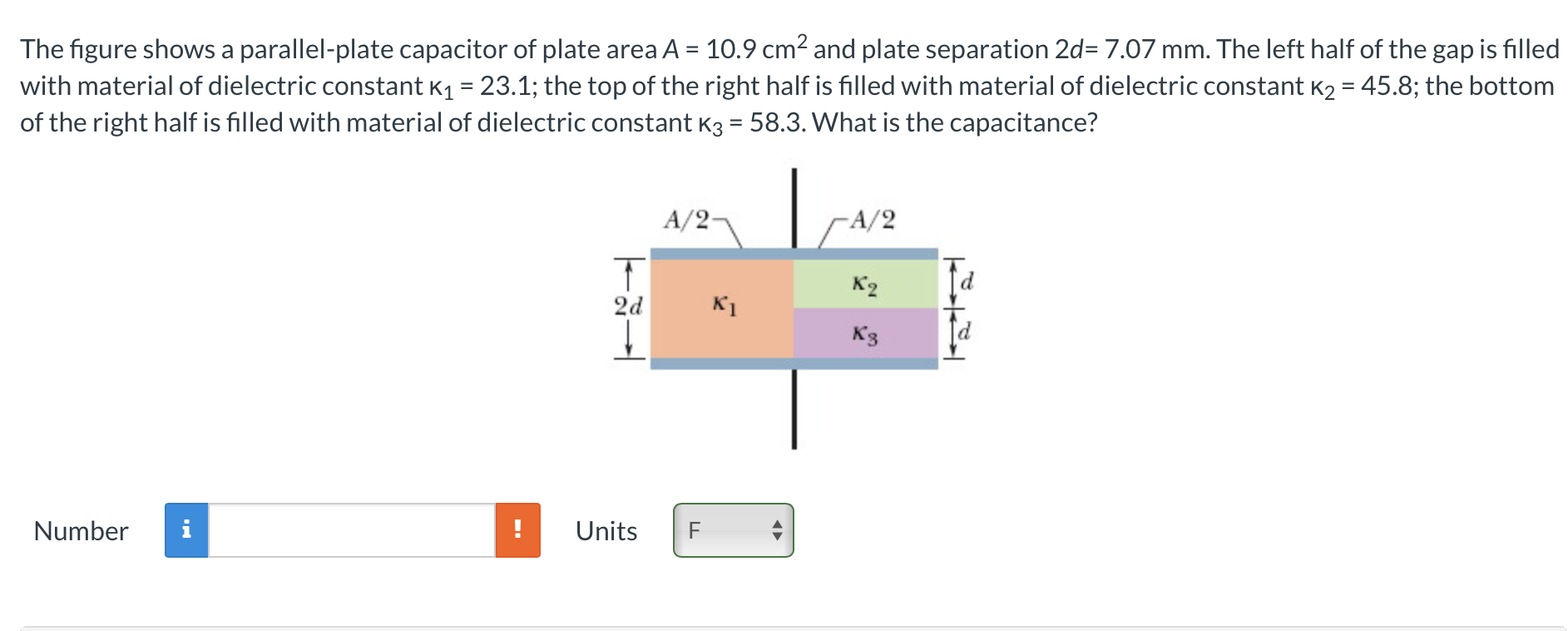 Solved The figure shows a parallel-plate capacitor of ﻿plate | Chegg.com