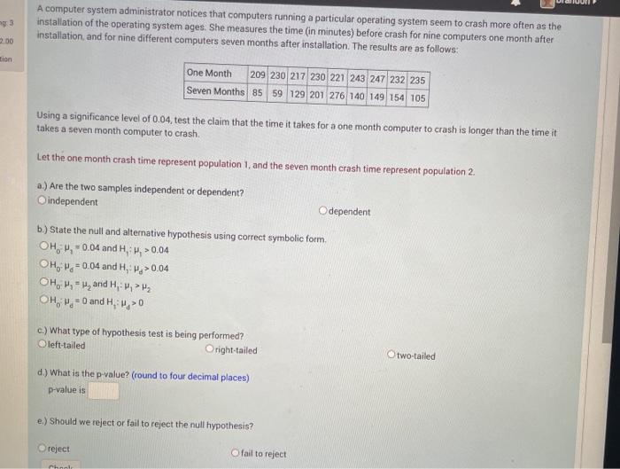 Solved A computer system administrator notices that | Chegg.com