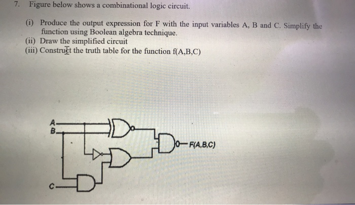 Solved 7 Figure Below Shows A Combinational Logic Circuit 