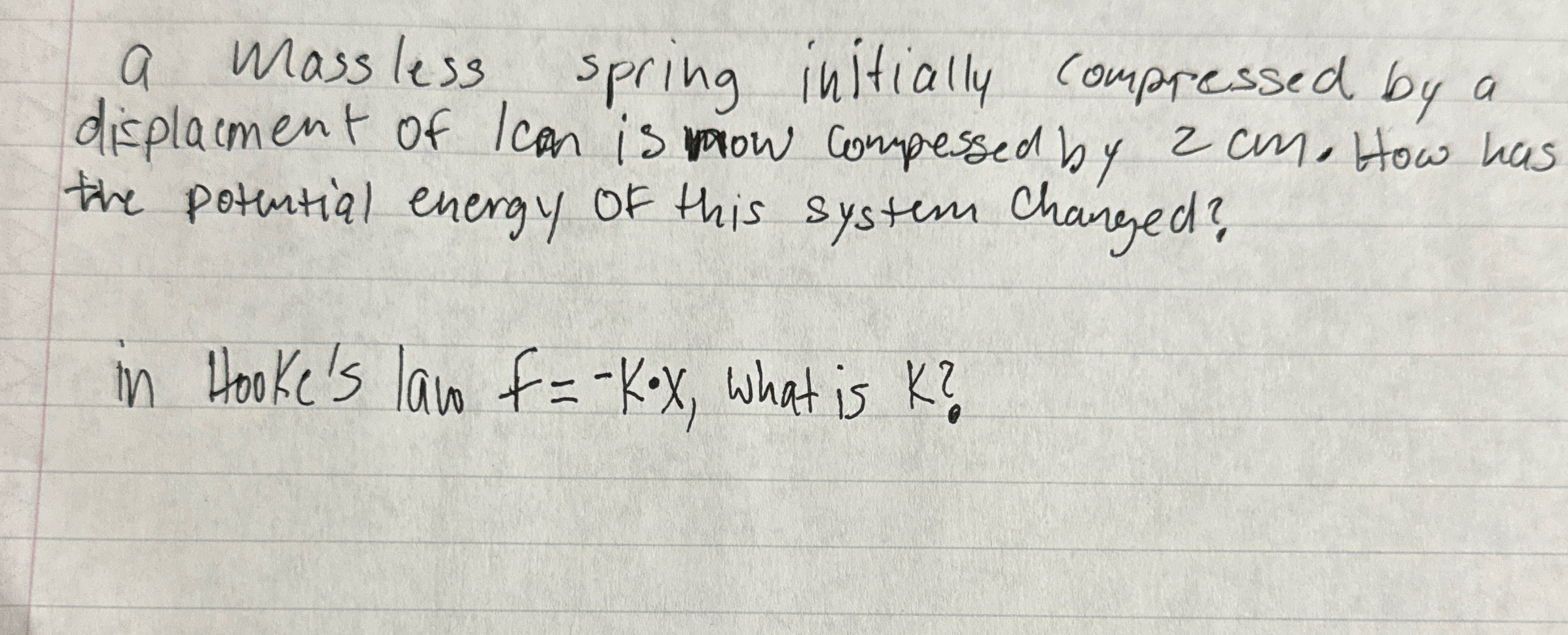 Solved a massless spring initially compressed by a | Chegg.com