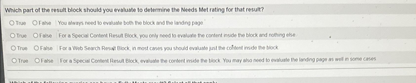 Solved Which part of the result block should you evaluate to | Chegg.com