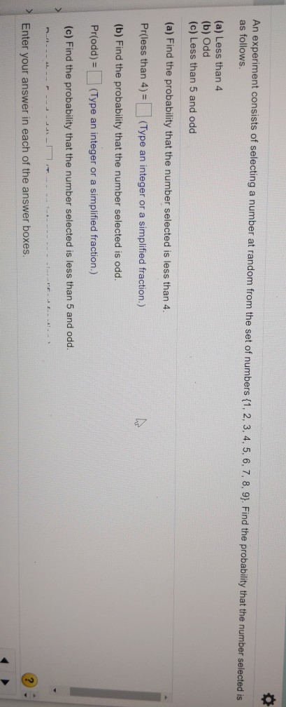 Solved An experiment consists of selecting a number at | Chegg.com
