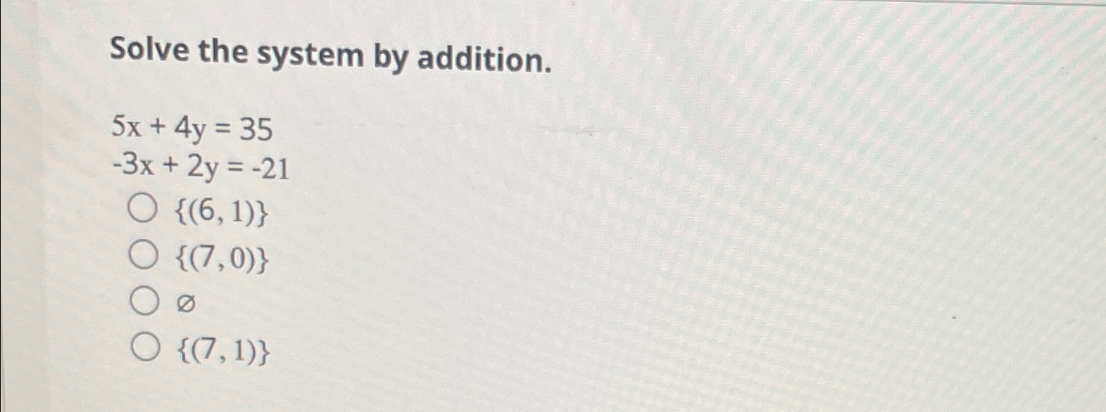 Solved Solve the system by | Chegg.com