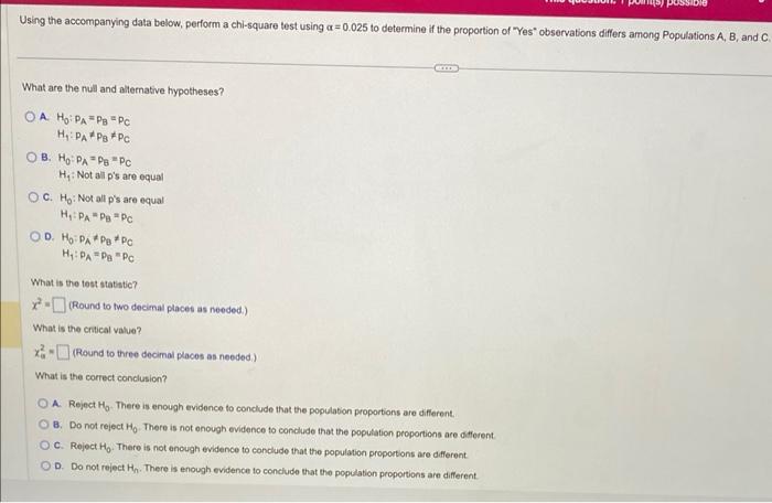 Solved Observed and Expected Frequencies Observed | Chegg.com