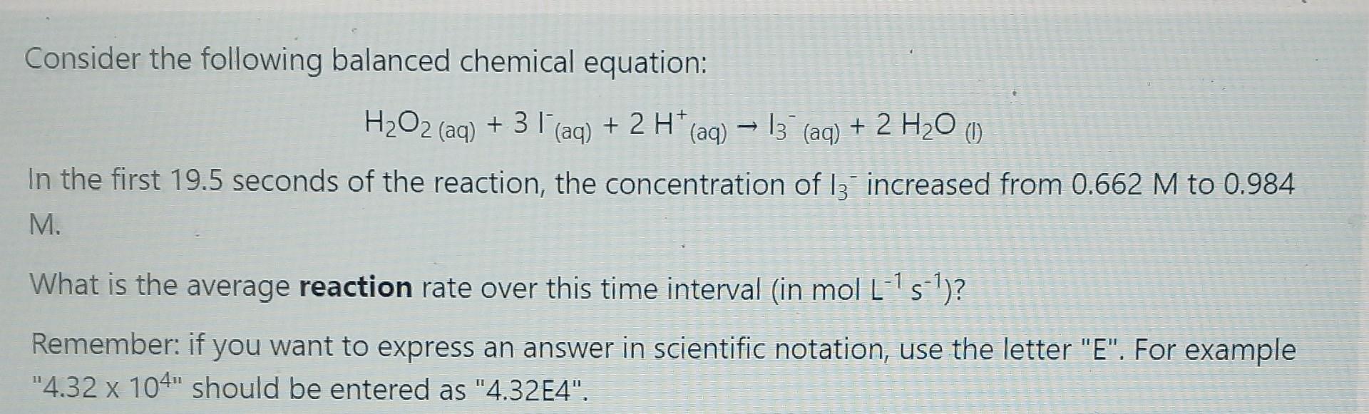 Solved Consider the following balanced chemical equation: | Chegg.com