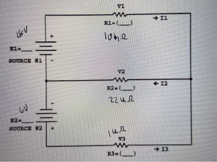 Solved Solve for I1, I2, I3, V1, V2, and V3 via | Chegg.com