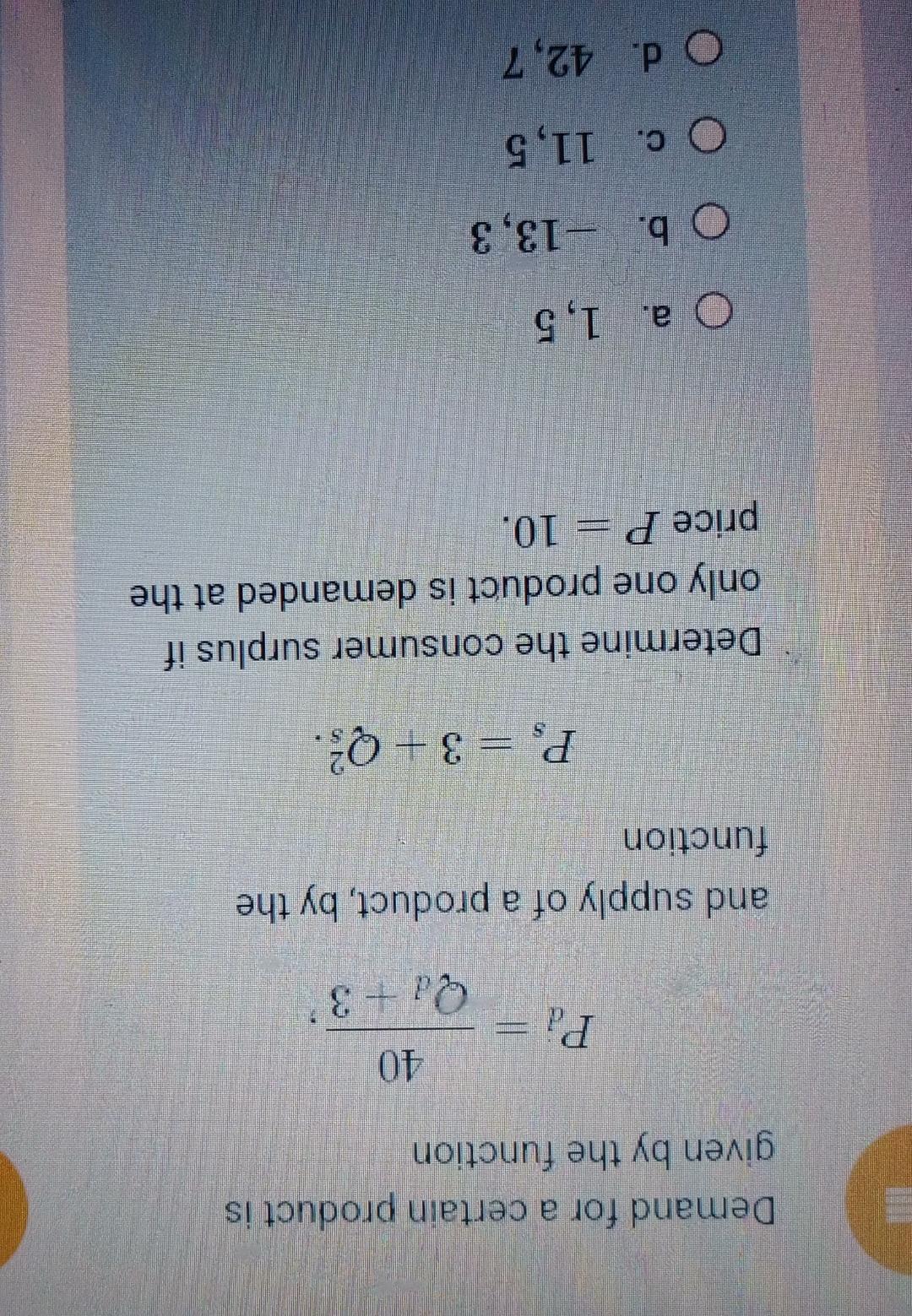 Solved Demand for a certain product is given by the | Chegg.com