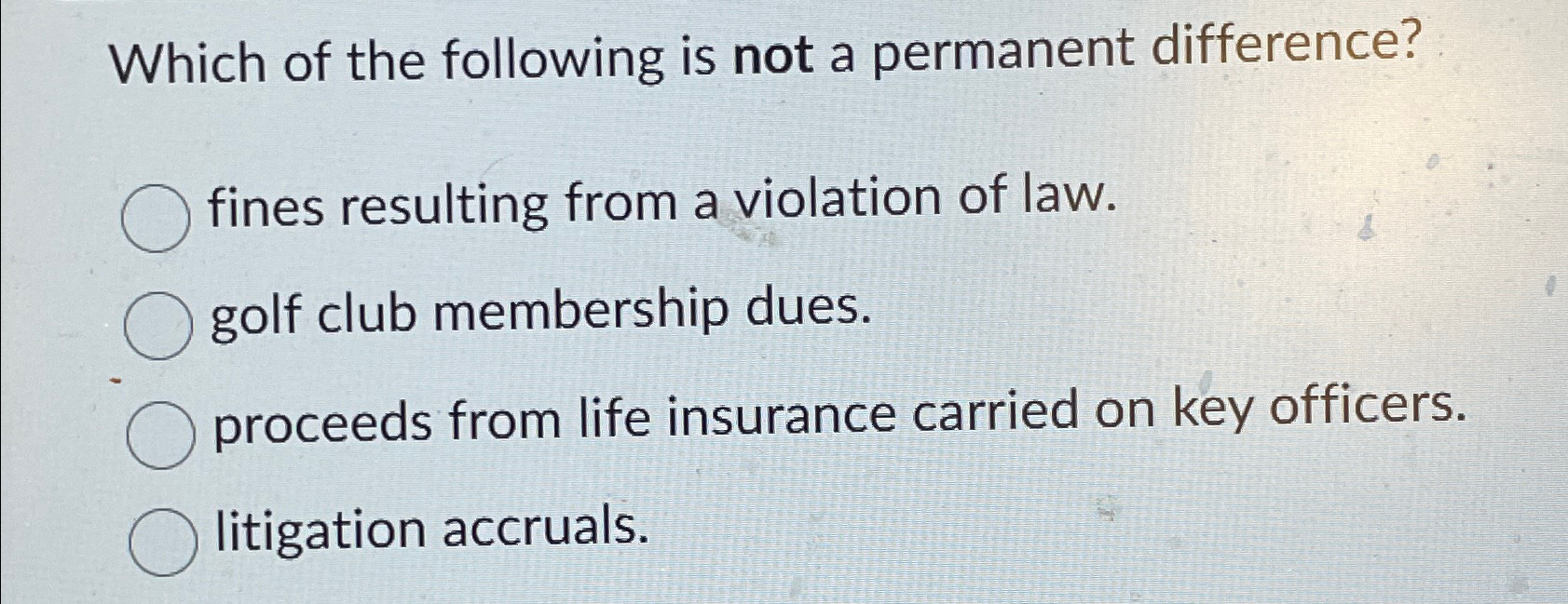 Solved Which of the following is not a permanent | Chegg.com