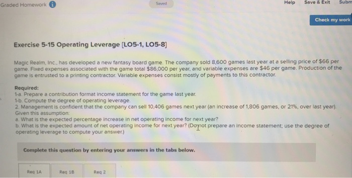 Solved Graded Homework Help Save & Exit Subm Check my work | Chegg.com