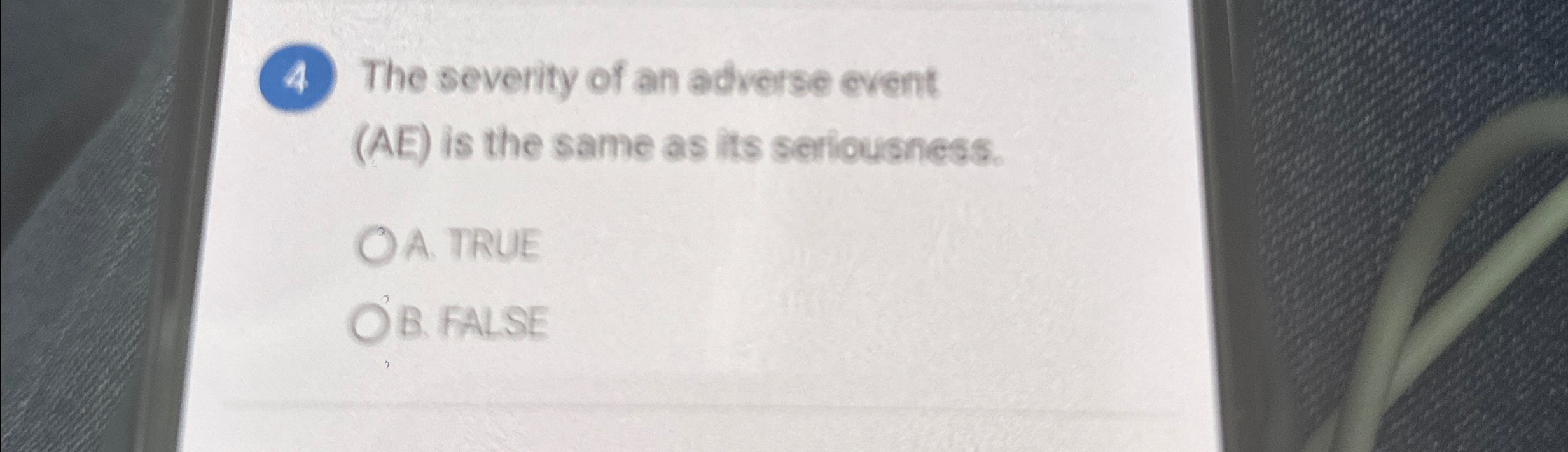 Solved ﻿The severity of an adverse event (AE) ﻿is the same | Chegg.com