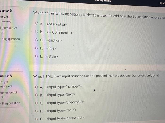 Solved Question 1 Which is the correct HTML tag for a new | Chegg.com