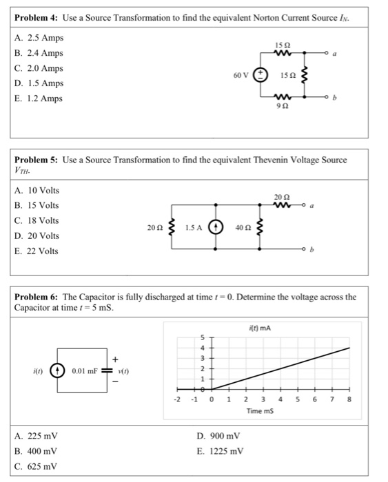 Solved 1512 Problem 4: Use a Source Transformation to find | Chegg.com