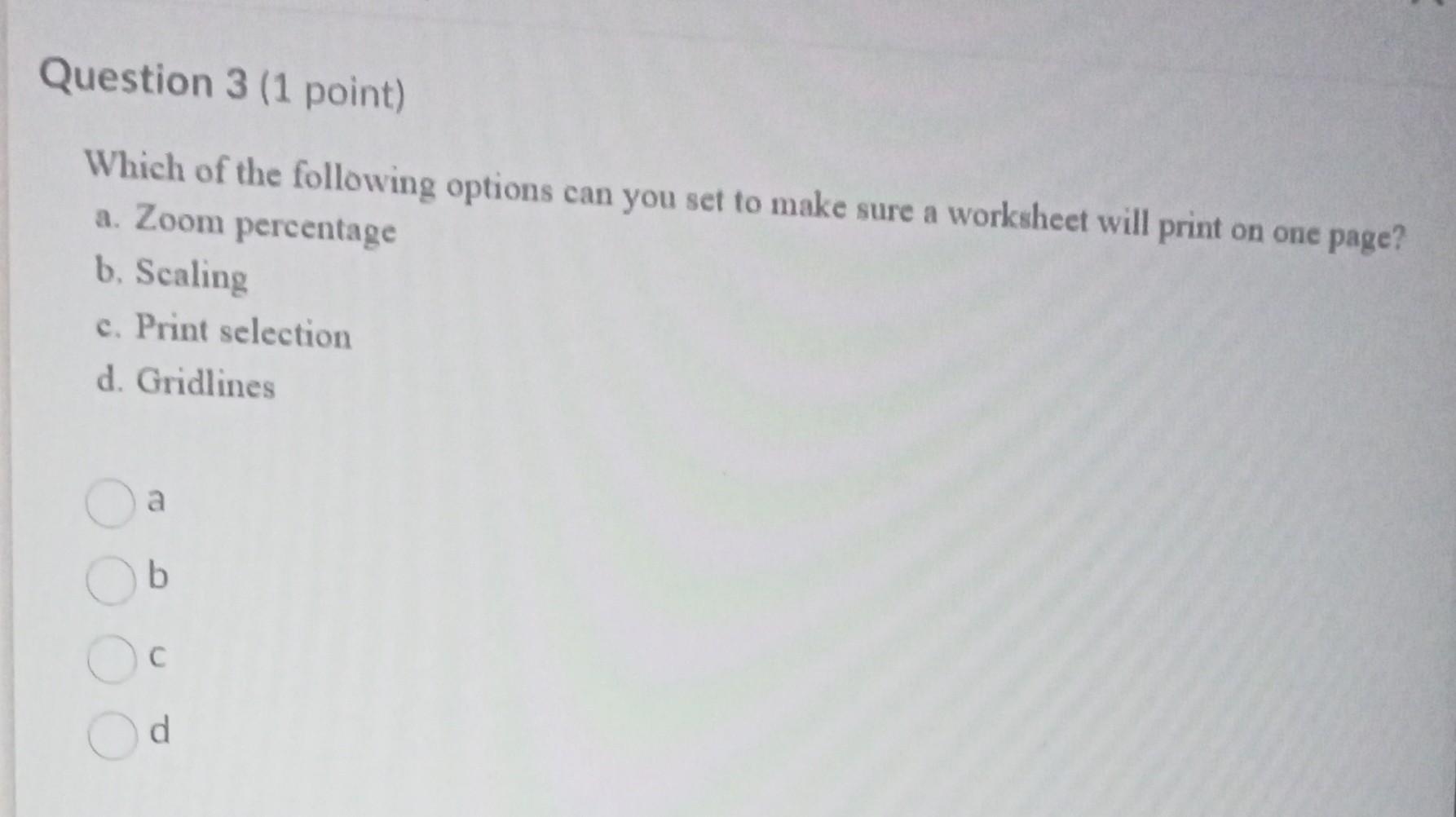 Solved Which of the following options can you set to make | Chegg.com
