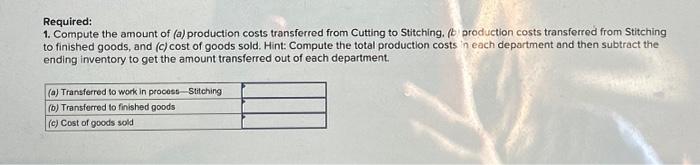 Solved Required information Problem 3-5A (Algo) Production | Chegg.com