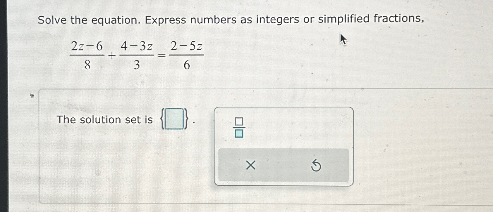 Solved Solve the equation. Express numbers as integers or | Chegg.com