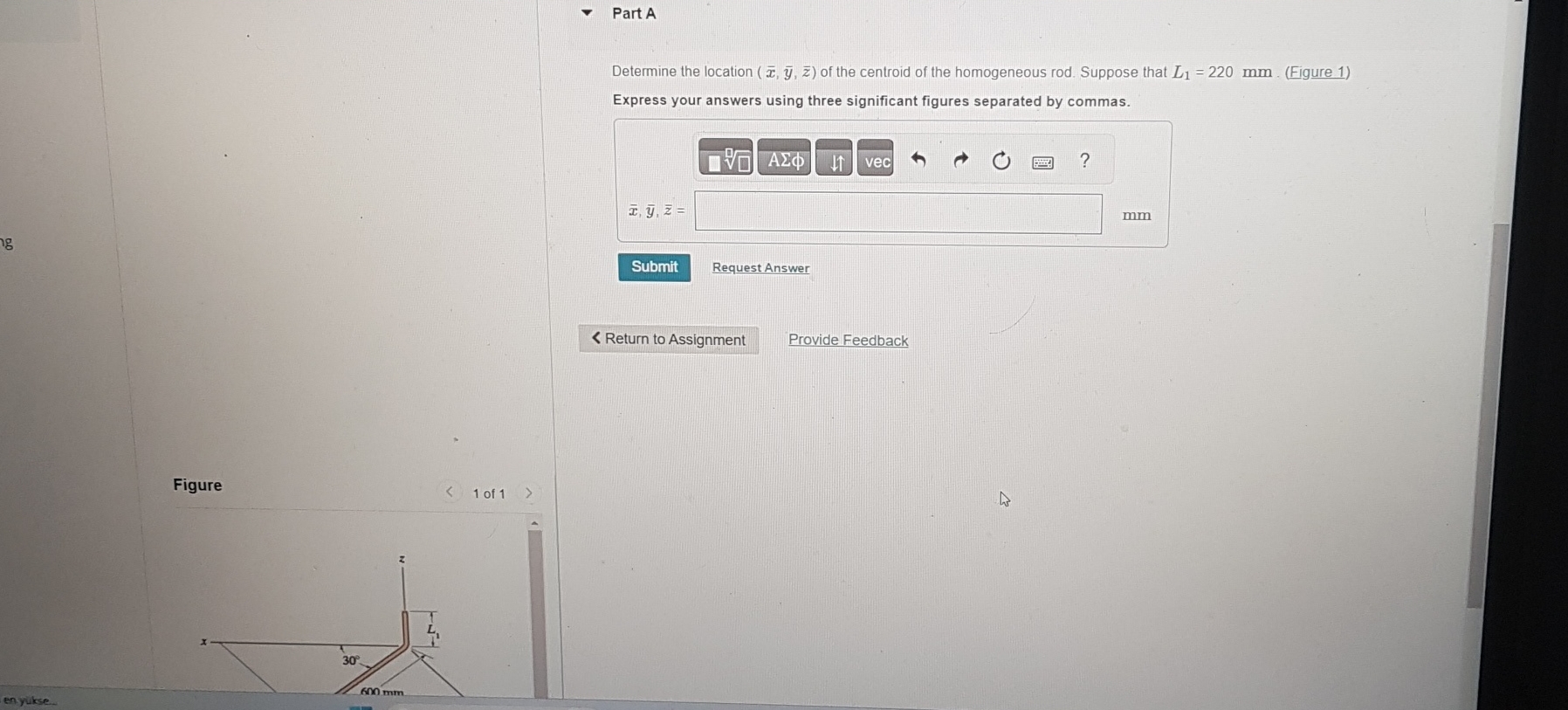 Solved Part ADetermine the location ( x‾,bar (y),bar (z) ﻿of | Chegg.com