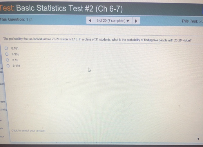 Solved Test: Basic Statistics Test #2 (Ch 6-7), This | Chegg.com