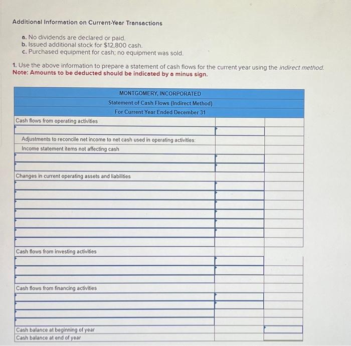 Solved Exercise 12-13 (Algo) Indirect: Preparing statement | Chegg.com