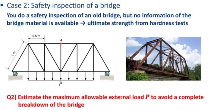 Case 2: Safety inspection of a bridge You do a safety | Chegg.com
