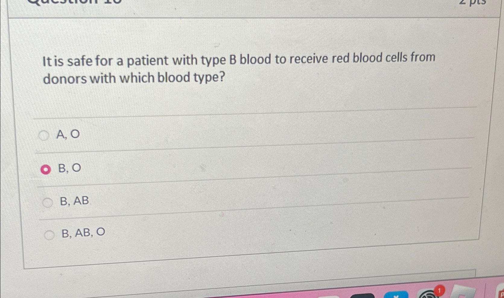 Solved It is safe for a patient with type B blood to receive | Chegg.com