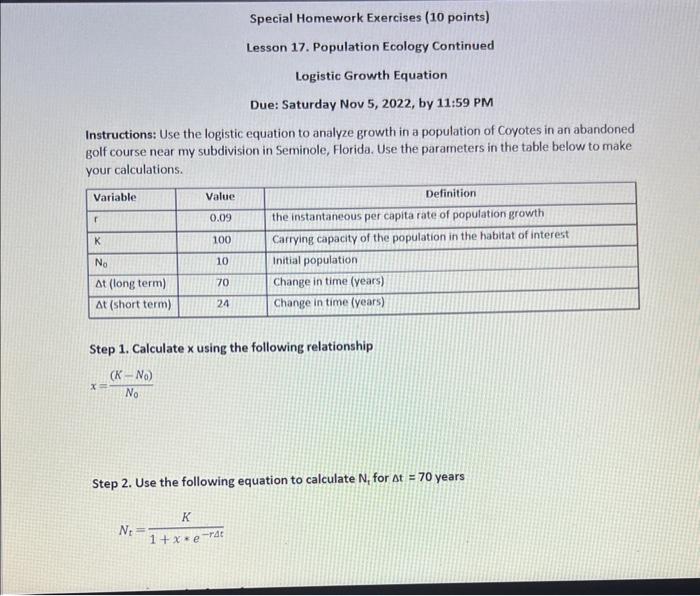 [solved] Instructions Use The Logistic Equation To Analyze