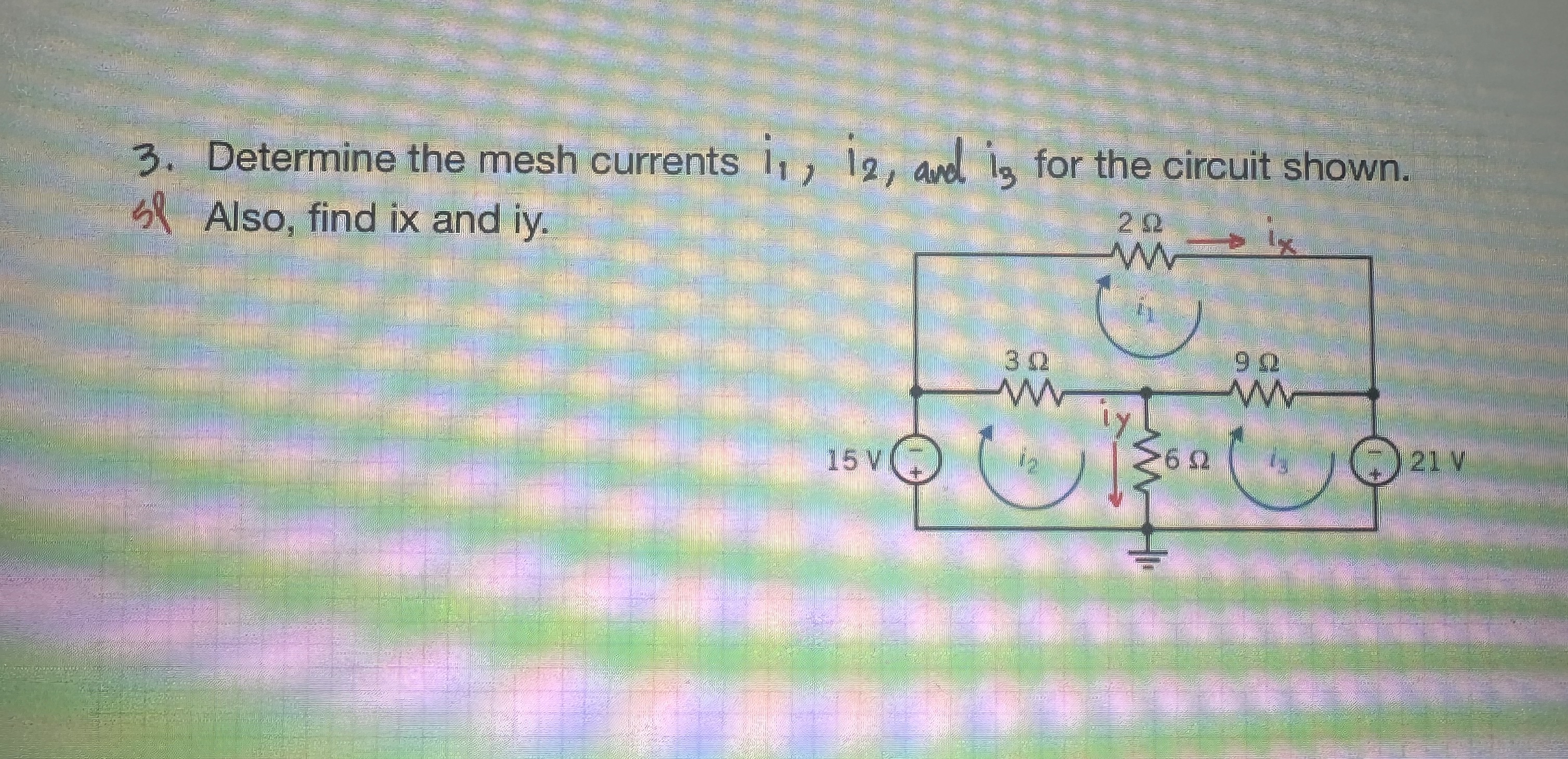 Solved Determine the mesh currents i1,i2, ﻿and i3 ﻿for the | Chegg.com