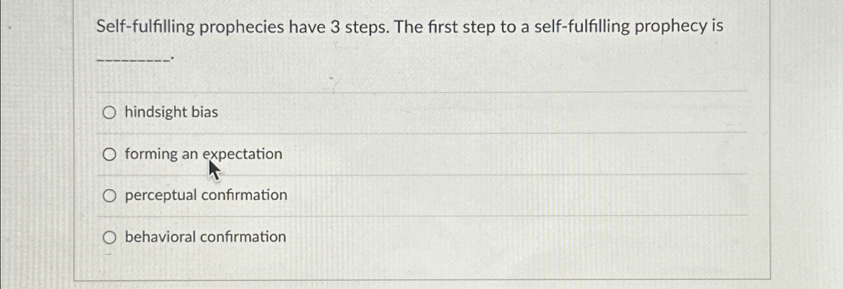 Solved Self-fulfilling prophecies have 3 ﻿steps. The first | Chegg.com