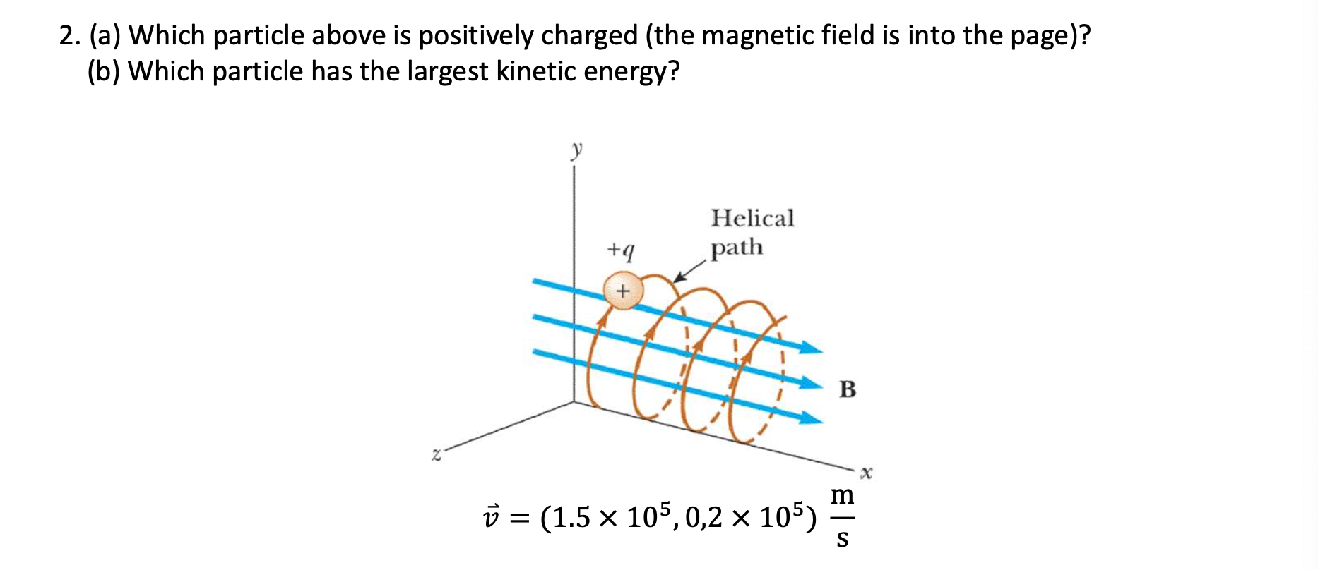 (a) ﻿Which particle above is positively charged (the | Chegg.com