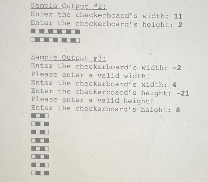Solved Assignment4B: Checkerboard Patterns! One of the | Chegg.com