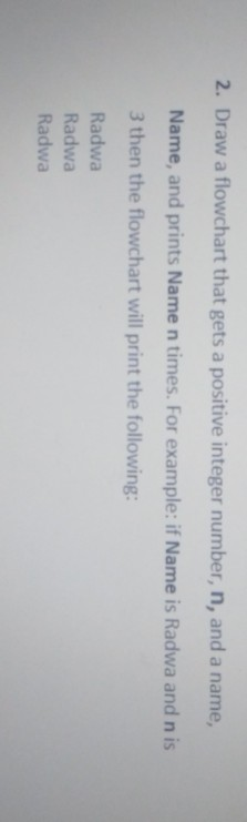 Solved 2. Draw a flowchart that gets a positive integer | Chegg.com