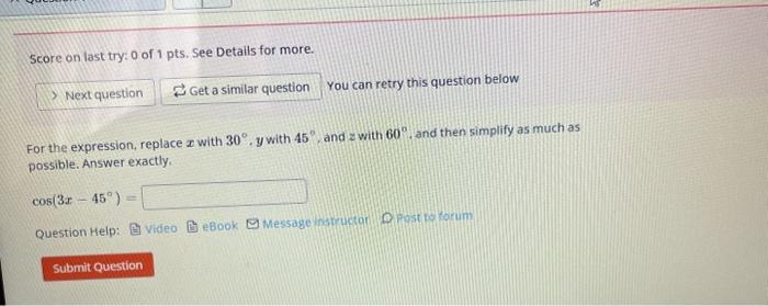Solved Simplify the expression by first substituting values | Chegg.com