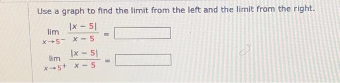 Solved Use a graph to find the limit from the left and the | Chegg.com