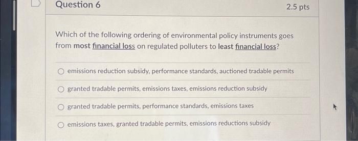 Solved Reducing or eliminating subsidies to polluters is an | Chegg.com