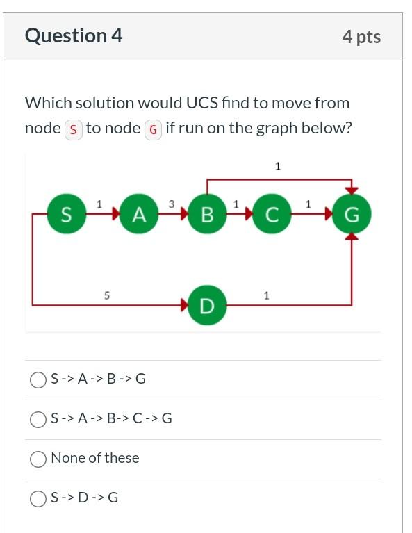 Solved Question 4 4 pts Which solution would UCS find to | Chegg.com