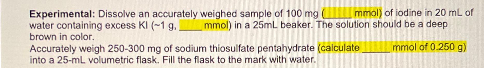 Solved fill in the blanks:Convert mg to mmol in all three | Chegg.com